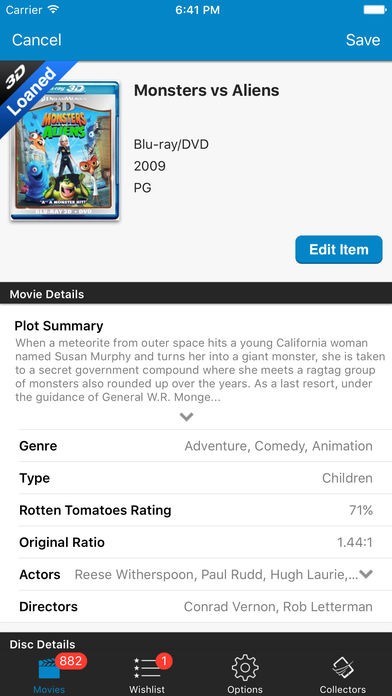 Movie Database - Blu-ray DVD My Movies UPC Library | iPhone・Android対応の ...