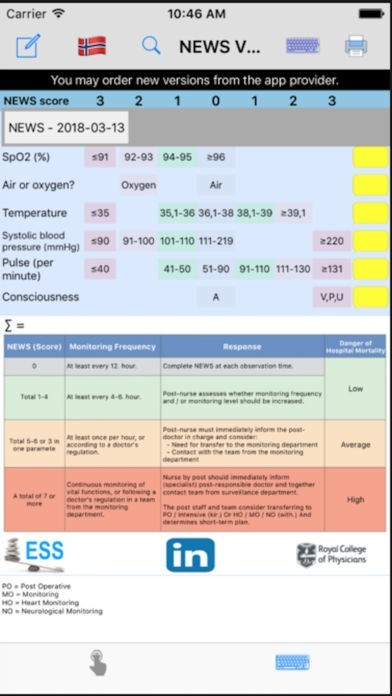 NEWS Calculator National Early Warning Score MEWS | iPhone・Android対応の ...